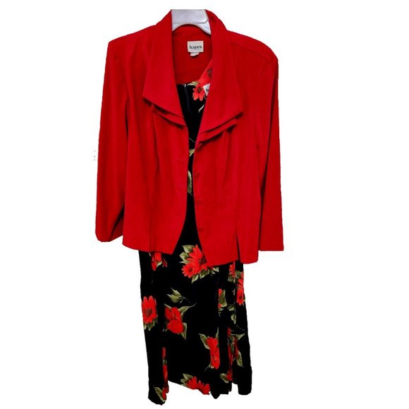 Hanes | Dresses | Hanes Dress And Jacket Womens 26 Red And Black | Poshmark